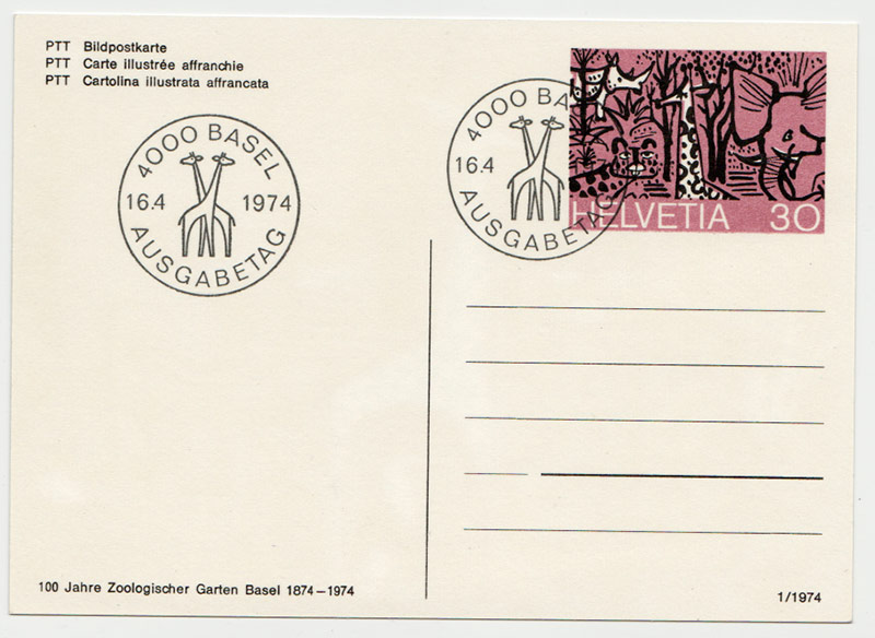 Pre Stamped Card Collecting Basel Zoo Centenary 1974 – Stamp Collecting
